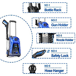 YANICHA Electric Power Washers - 3500 PSI 2.6 GPM Pressure Washer Electric Powered Car Washer with 4 Nozzles Foam Cannon, Clean Cars, Garden, Patio