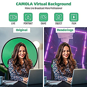【Updated】 Portable Webcam Background, 75cm Collapsible Green Background 2-in-1 Green and Blue Screen for Video Chats, Zoom, Green Screen for Chair