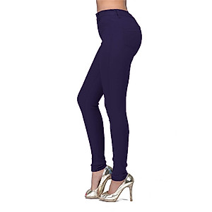 High Waisted-Rise Colored Stretch Skinny Destroyed Ripped Distressed Jeans for Women Olive Mustard RED (US, Alpha, Small, Regular, Regular, Navy)