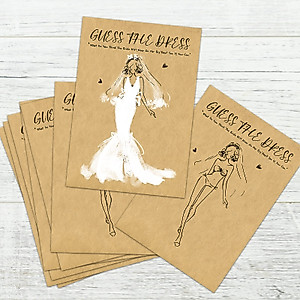 Bridal Shower Games - Set of 25 Cards Guess the Dress Wedding Shower Game Bridal Shower Party Supplies Wedding Party Favors