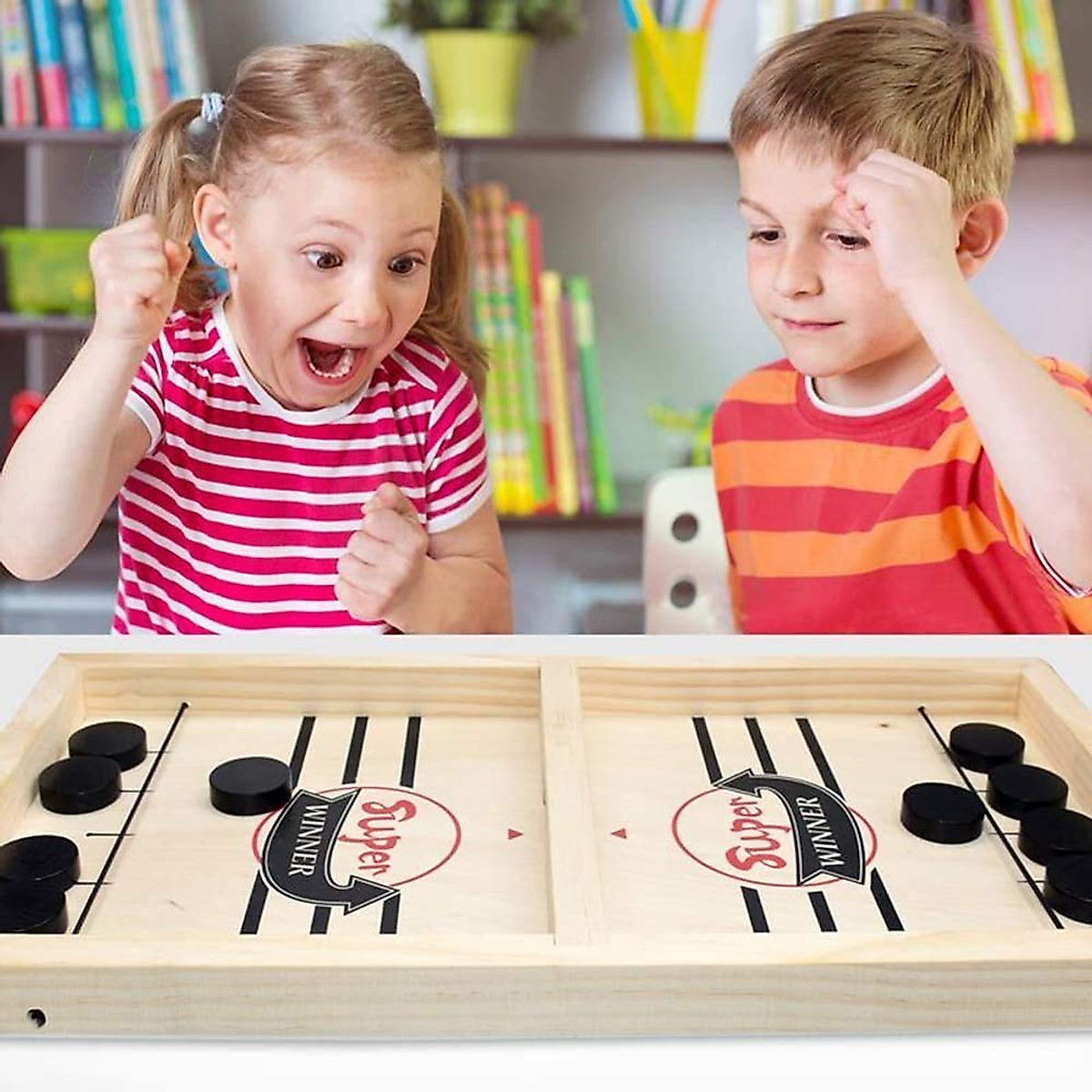 Fast Sling Puck Game, Slingshot Desktop Battle Games, Winner Board Games Toys for Adults Parent-Child Interactive Bumper Chess Toy Board Table Game (Small Board + 7 Ropes + 20 Chess)