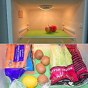 8 Pieces Fruit and Veggie Life Extender Liner,15 x 12 Inch Refrigerator Shelf Liners,Produce Saver Washable Life Extender Foam Mats for Fridge Refrigerator Drawers