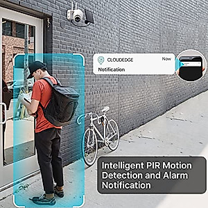 EUKI Security Cameras Wireless Outdoor, 2K Solar Security Camera System 360° PTZ with Spotlight & Siren, 2.4Ghz Outdoor Security Cameras,Color Night Vision, PIR Motion Detection, 2-Way Talk, IP66.