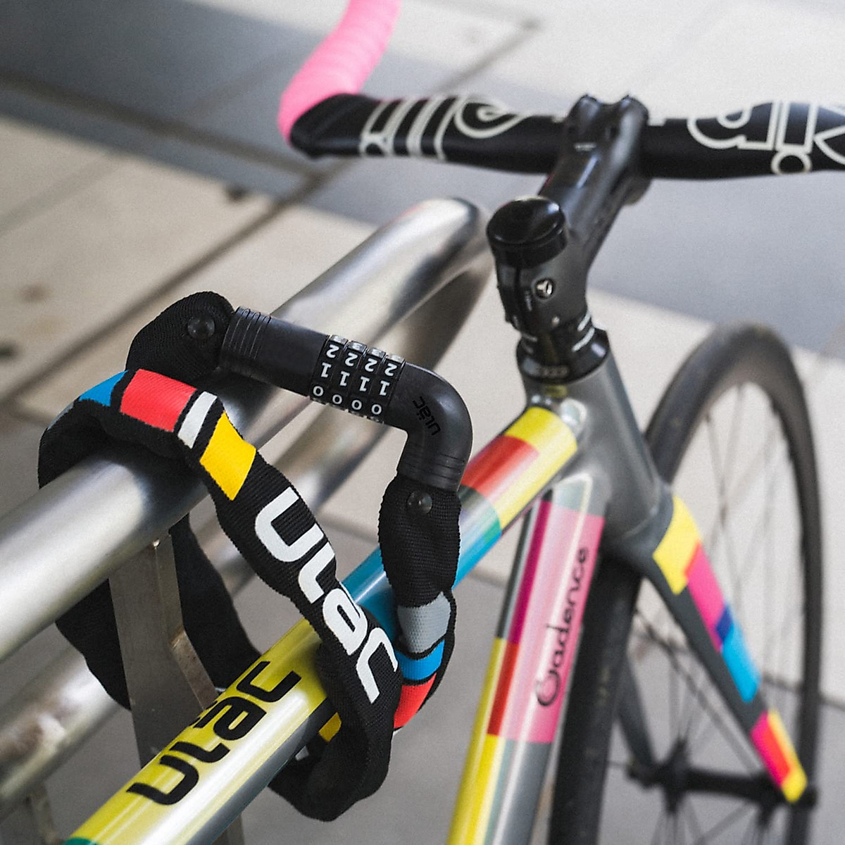 ULAC Steel Kombat Bike Chain Lock Combo, Security, Heavy-Duty, Anti-Theft Steel Chain Lock for Bicycle, Motorcycle, Door, Fence (7mm x 100cm) (Vibe)