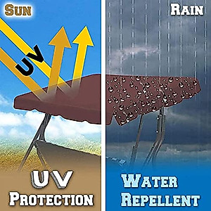 KFJZGZZ Swing Canopy Top Cover Replacement Canopy, 2 and 3 Seater Swing Replacement Top Cover for Garden Outdoor Waterproof, UV Block Replacement Canopy for Swing Seat (Top Cover +Chair Cover)