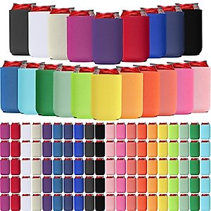 240 Pcs Blank Beer Can Coolers Bulk Collapsible Sublimation Foam Soda Can Covers Insulated Reusable Insulators Cooler Sleeves for Weddings, Bachelorette Parties, HTV Projects, 20 Colors