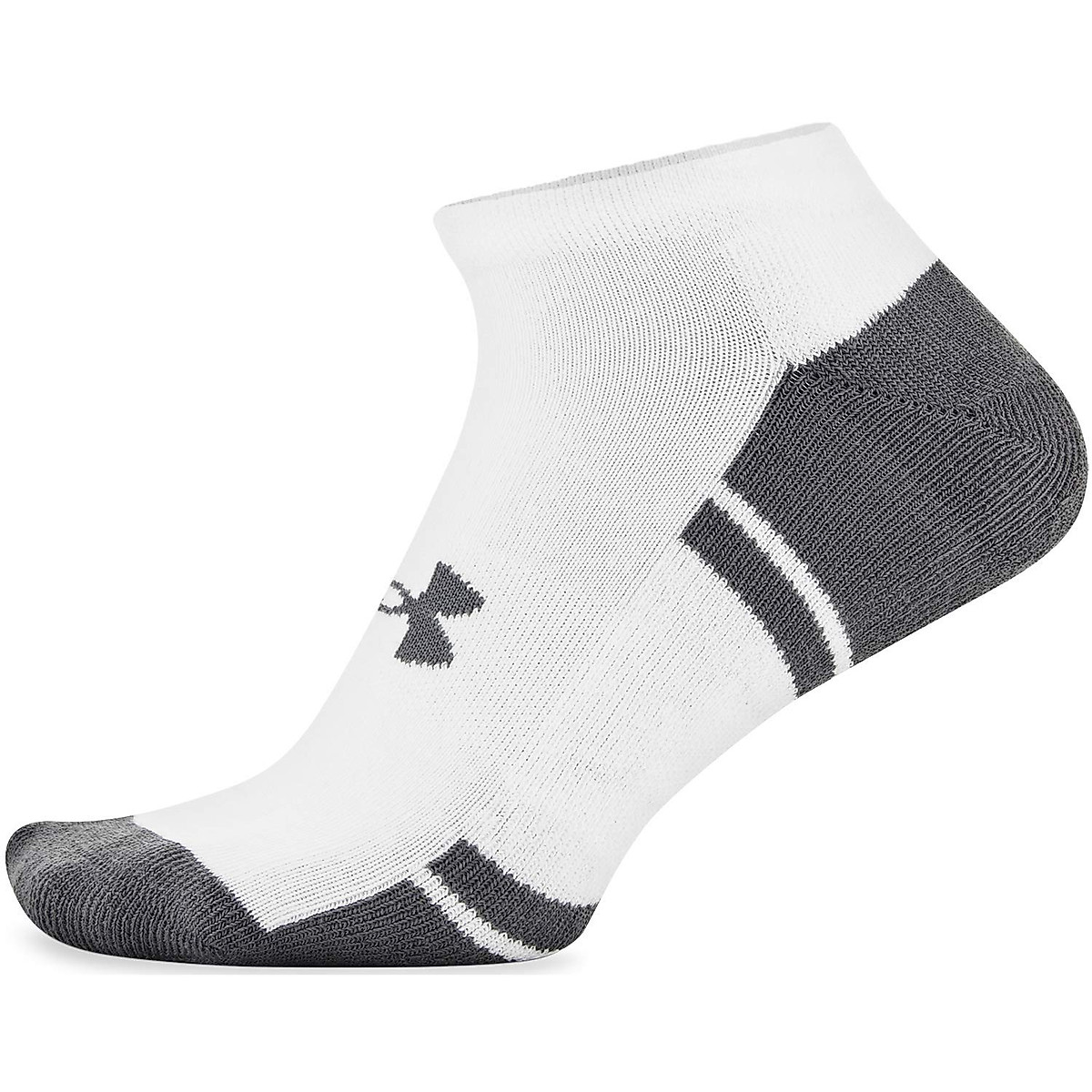 Under Armour Adult Resistor 3.0 No Show Socks, Multipairs , White/Graphite (12-Pairs) , Medium