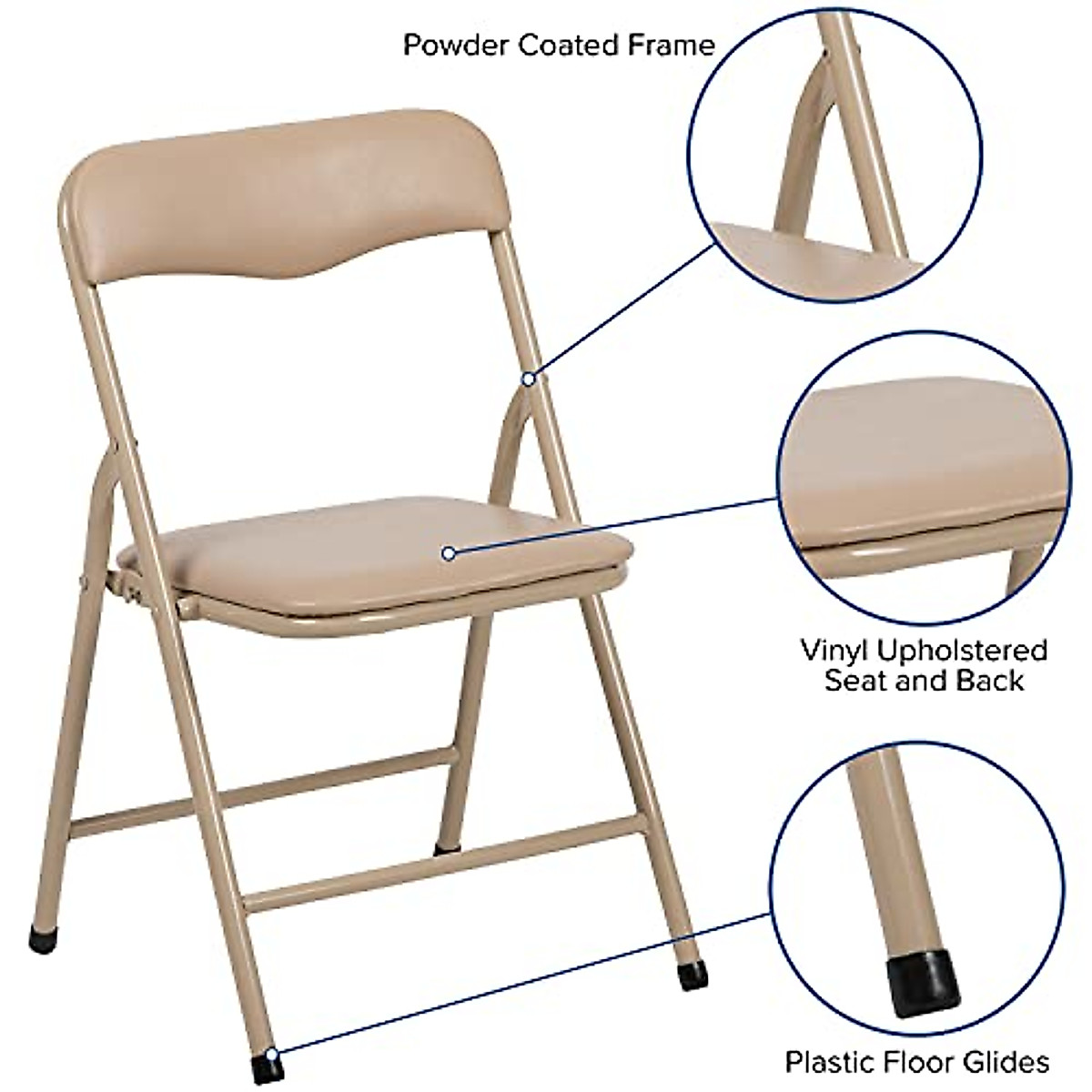 Flash Furniture Kids Tan 5 Piece Folding Table and Chair Set