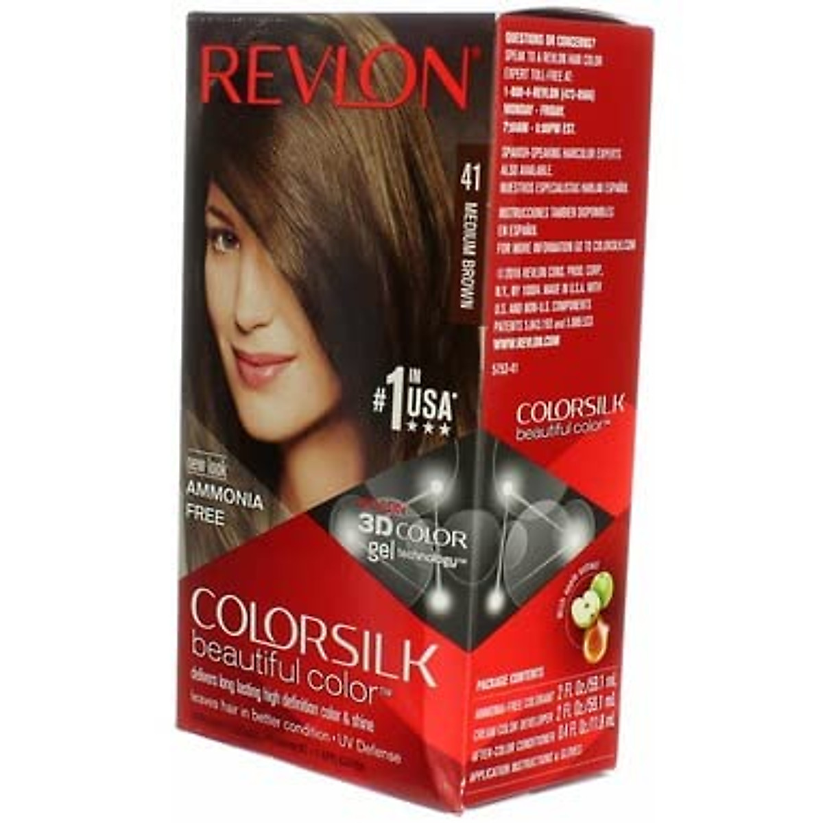 Revlon ColorSilk Beautiful Color 41 Medium Brown 1 ea (Pack of 3)