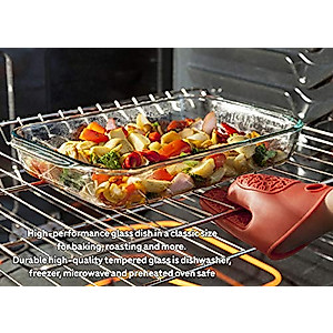 Galashield Chafing Dish Buffet Set Warming Tray with Lid Stainless Steel Buffet Server and Oven Safe Glass (3-Quart)