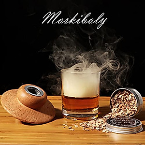 Whiskey Smoker Kit with Torch, Cocktail Smoker Kit, Old Fashioned/Bourbon/Drink Smoker Infuser Kit with 6 Flavors of Wood Chips. Christmas Gift for your Father, Friend and Loved.（No Butane）