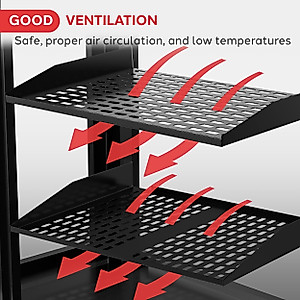 Pyle 19-Inch 1U+2U Server Rack Shelves - Universal Device Server Rack Mounting Tray, For Good Air Circulation, Cantilever Mount, Wall Mount Rack, Computer Case Mounting Tray, Black