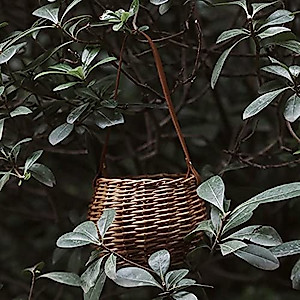 Homeriy Durable and Portable Rattan Basket Outdoor Hanging Basket for Girl Rattan Handwoven Basket with Handle for Candy Fruit Home Garden Decor Photography, 1993544/120006AM47USMNH