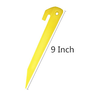 9 Inch Plastic Tent Stakes -12 pcs Heavy Duty and Larger Durable Tent Pegs Spike Hook for Campings Outdoor and Garden Lawn, Sturdy Canopy Stakes Accessories Suitable for Sand Beach Woods