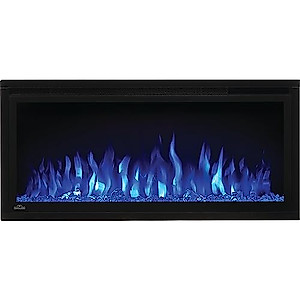 Napoleon Entice 60 Wall Mount Slimline Electric Fireplace - Multi-Color Flames with Adjustable Flame Brightness and Speed - with Remote Control - NEFL60CFH