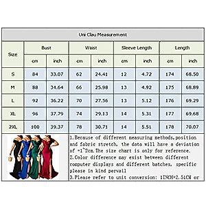 Uni Clau Women's Sexy Off Shoulder Dress High Split Short Sleeve Evening Long Bodycon Maxi Dress V Neck Cocktail Party Club Gown Black 2XL