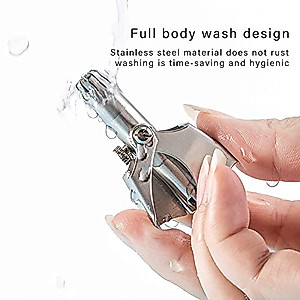 KEMEI Nose Hair Trimmer for Men Manual Stainless Steel Ear,Waterproof,Allergy-Free, Manual, Battery-Free