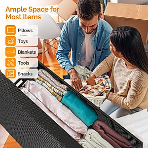 VINGLI Upgraded Version 132 Gallon Outdoor Storage Box, Patio Rattan Deck Box, Wicker Storage Bench for Indoor, Outdoor, Pool, Balcony, Yard, Garden, Black