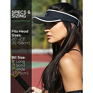 SAAKA Super Absorbent Visor for Women. Premium Packaging. Running, Tennis, Golf & All Sports. Lightweight & Adjustable. Black