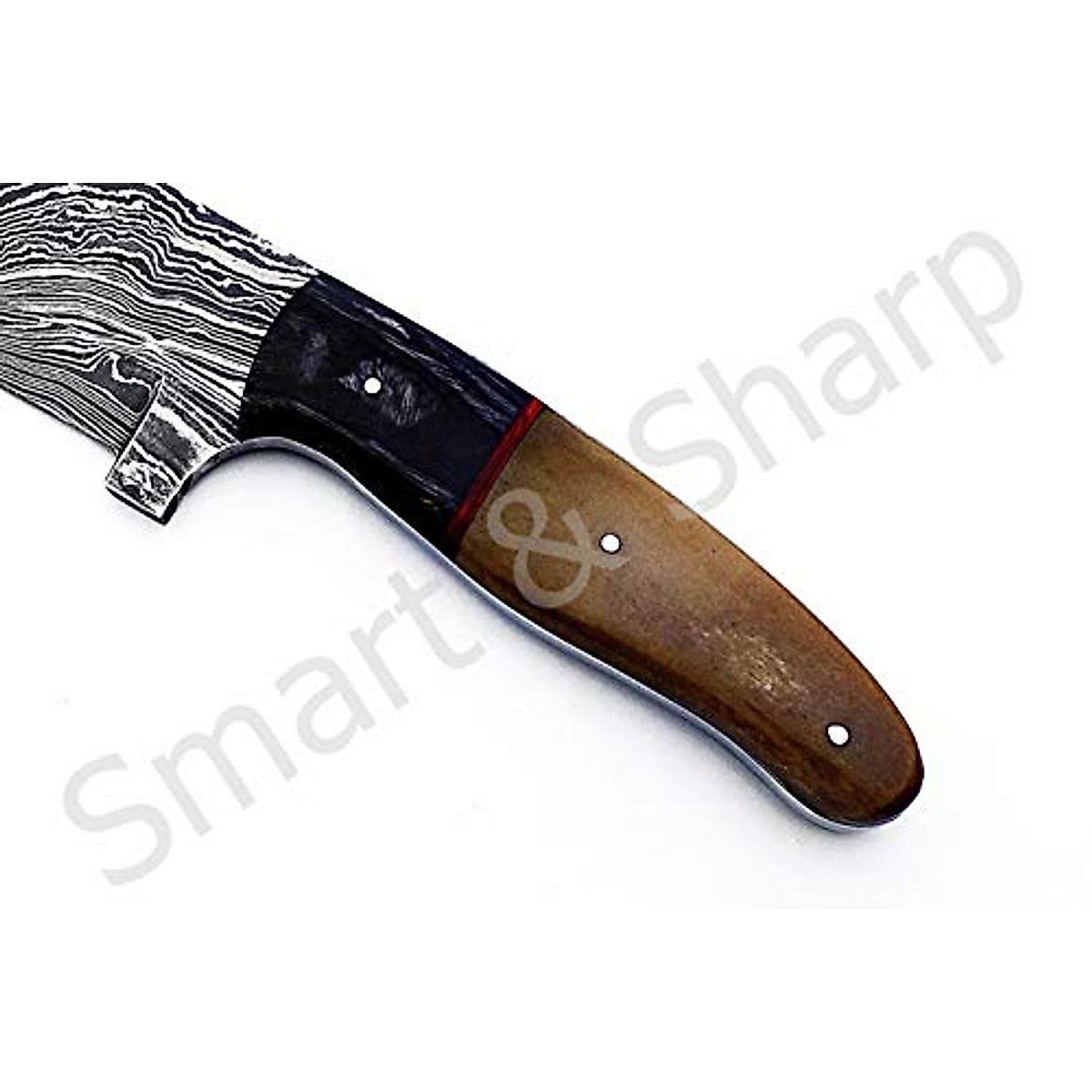 Smart & Sharp Custom Handmade Damascus Steel Hunting Knife/Tracker Knife AA-17133 (Colored Bone and Wood)