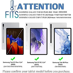 Wineecy Touchpad Keyboard Case for Samsung Galaxy Tab S8 Plus/ S7 FE/ S7 Plus 12.4 Inch Backlit, 7 Colors Light Detachable Wireless Keyboard for Samsung Tab S8+ 2022/ S7 FE 2021/ S7+ 2020 12.4"