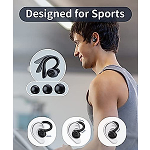 EUQQ Wireless Earbuds Bluetooth 5.3 Headphones for Sports 42Hrs Playtime HiFi Stereo Earphones Noise Cancelling Bluetooth Wireless Ear Buds with Mic for Running audifonos Bluetooth inalambricos