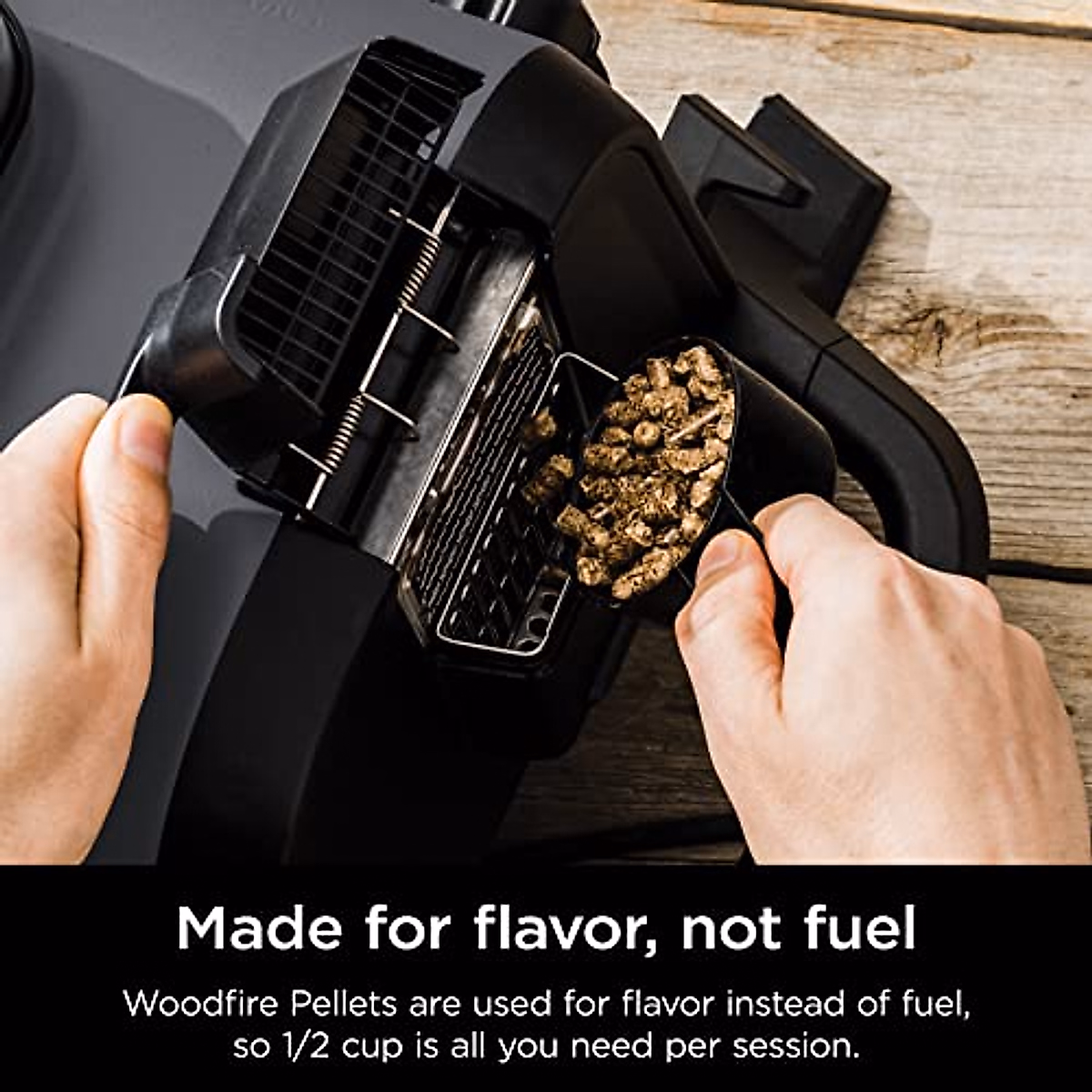 Ninja OG701 Woodfire Outdoor Grill, 7-in-1 Master Grill, BBQ Smoker, & Outdoor Air Fryer plus Bake, Roast, Dehydrate, & Broil, Woodfire Technology, with Robust Pellets