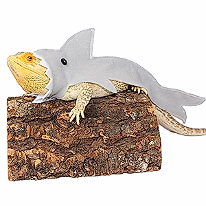 SEIS 3 Pcs Shark Bearded Dragon Costume Felt Cloth Lizard Outfit Halloween Small Animal Clothes Harness for Chameleon Gecko Anole Iguana Amphibians (1 Pcs (L))