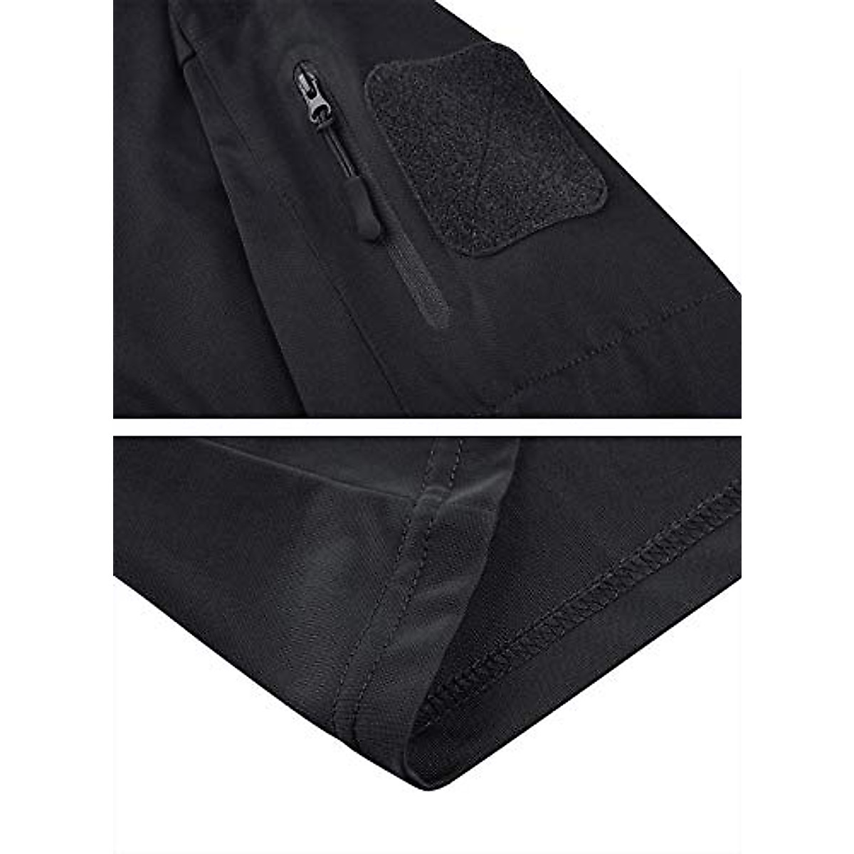 TACVASEN Men's Athletic Shirts Long Sleeve Workout Hiking Golf Polo Active Shirt Black XL