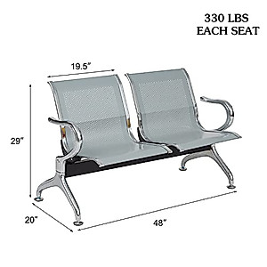 Kinbor Airport Waiting Chairs Salon Office Waiting Room Chairs Furniture Bench Waiting Area Reception Chairs with Arms