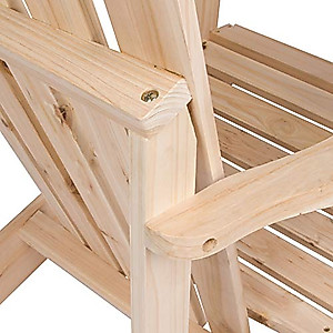 Shine Company 4611N Westport Wooden Adirondack Chair | Outdoor Firepit Chairs | Partially Pre-Assembled Wood Patio Chair – Natural