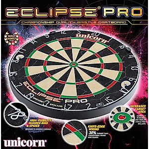Unicorn Eclipse Pro Championship Edition Bristle Dartboard - PDC Endorsed, Ultra-Slim 30% Thinner Wire - Staple-Free Bullseye - Premium Self-Healing Sisal - High-Visibility Rotatable Number Ring
