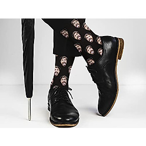Dreamdecor Custom Funny Socks with Photo Novelty Face Crew Socks Personalized Funny Gifts for Men Women Kids