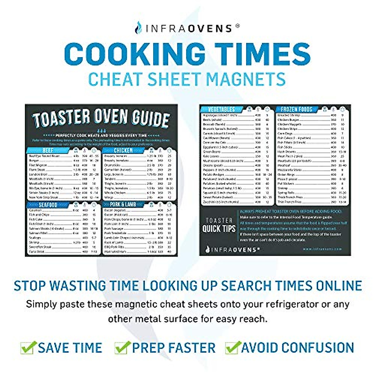 Toaster Ovens Countertop Magnetic Cheat Sheet Accessories Compatible with Cuisinart Air Fryer Toaster Oven, Breville, Emeril Air Fryer 360 Oven XL – Baking Accessories with Meat Thermometer