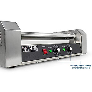 VIVO Electric 12 Hot Dog and 5 Roller Grill Cooker Warmer, Cooker Machine, HOTDG-V005