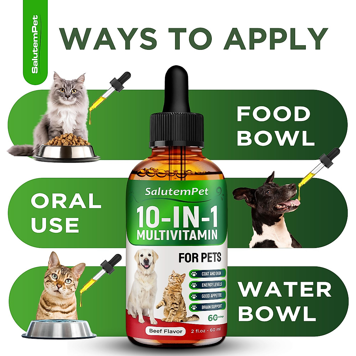 Liquid Multivitamin for Dogs | Dog Multivitamin Liquid | Multivitamin for Cats | Multivitamin for Dogs | Cat Multivitamin 10-in-1 | Cat Multivitamins for Indoor Cats | 2 Oz