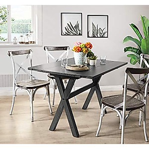 OSP Home Furnishings McKayla Flip-Top Expanding Desk to Dining Table, Distressed Washed Grey Finish