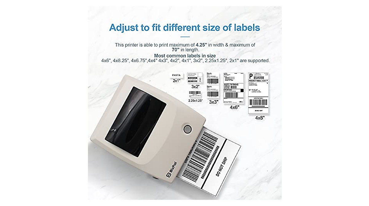 BizPal DTP-1000 Thermal Printer - Fast 4x6 Label Printing for Business