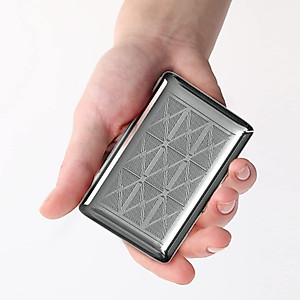 EYIDADAE RFID Credit Card Holder Protector Metal Credit Card Wallet Business Card Holder for Women and Men-Can Hold 5 Bank Cards (Silver)