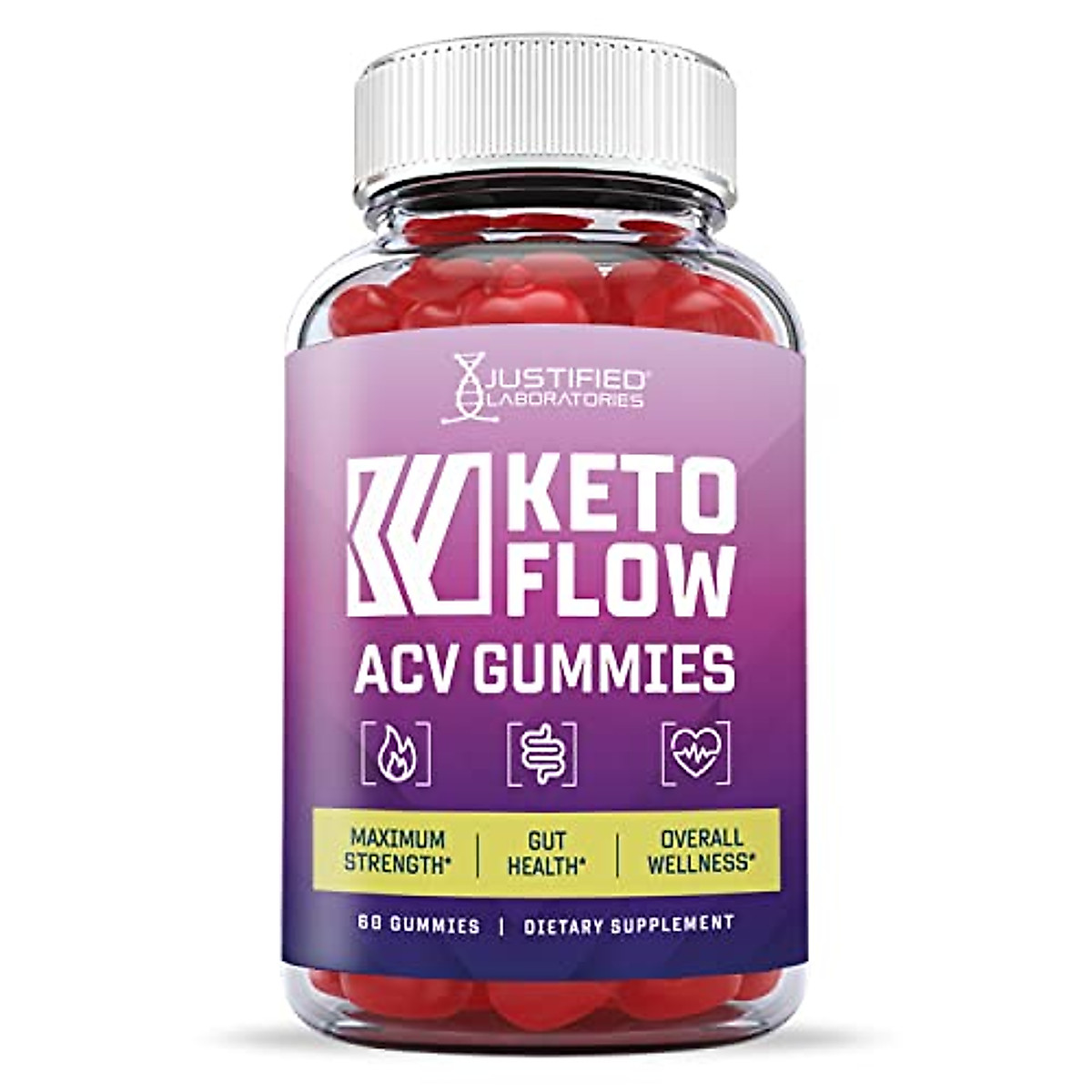 Justified Laboratories (3 Pack) Keto Flow ACV Gummies 1000MG with Pomegranate Juice Beet Root B12 180 Gummys