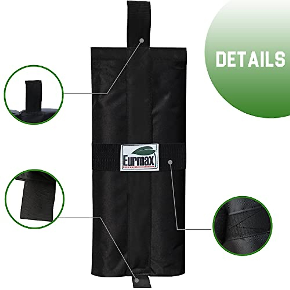 Eurmax Weight Bags for Pop up Canopy Outdoor Shelter,Instant shelter Leg Canopy Weights, Sand Bags, Set of 4