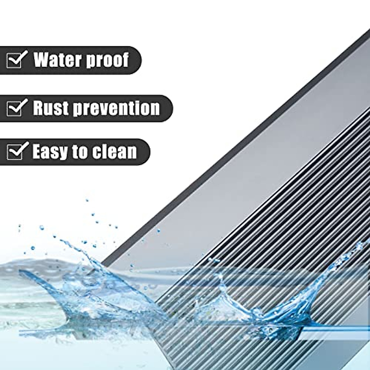 Floor Transition Strips for Wood to Tile Doors,10cm / 4inch Extra Wide Modern Threshold Edge Trim Strips,for Interior Exterior Doors,Bathroom (Color : Silver)