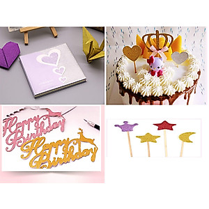 Qililandiy 10 Sheet A4 Gold Glitter Cardstock Paper Thick Sparkling Glitter Paper for Card Making DIY Scrapbooking Art Crafts Weddings & Birthday, Party Decorations (One-Sided)