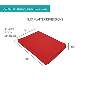 LAMINET 6 Piece Quilted Dinnerware Storage Starter Set - Includes 4 Plate Cases, 1 Cup Case & Platter Case - RED