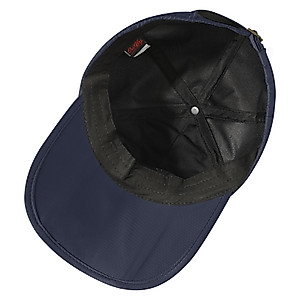 Sumolux Men Women Outdoor Rain Sun Waterproof Quick-Drying Long Brim Collapsible Portable Hat Dark-blue