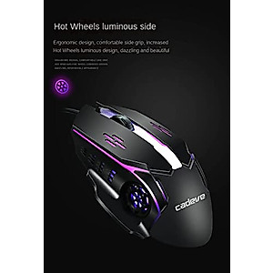 NC Backlit RGB Keyboard and Mouse Combination, Adjustable Breathing Light, Wired Gaming Keyboard, Wrist Rest Keyboard, Adjustable DPI Gaming Mouse, Suitable for Mac, PC and Laptop Gamers (Black)