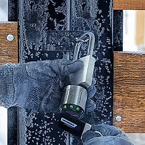WAFERLOCK Outdoor Weatherproof Smart Padlock with Bluetooth App Control, Keycard, Pin Code, Ideal for Fence, Gate, Shed and Equipment Maintenance, Anti-Drill, Anti-Shim, Stainless Steel, C210