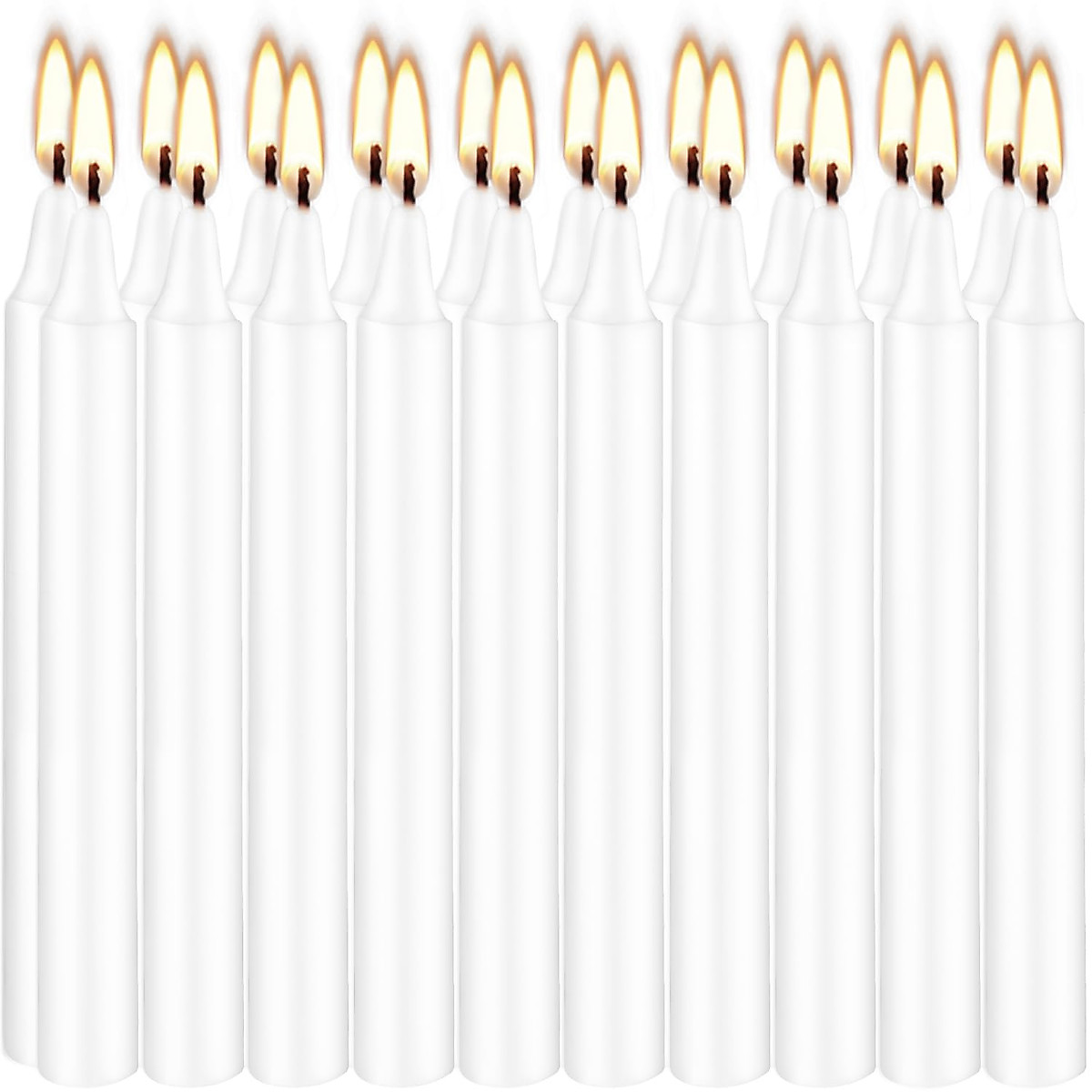 Set of 20 White Spell & Chime – Premium Mini Taper Candles for Rituals, Prayer, Birthdays, Meditation, Altar - 4 Inch Tall, Unscented (White)…