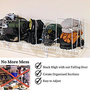 Evelots Wire Shelf Dividers -6 Pack- Closet Organization and Storage Optimization for Home/Office/Pantry/Garage - Tall Shelf Separator - Easy Clip-No Tool - Solid Coated Steel