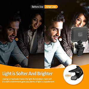 XINBAOHONG Rechargeable Selfie Light, Clip Fill Light for Phone Laptop Tablet Portable Light for Video Conference Live Streaming Zoom Call Makeup Picture (Black)